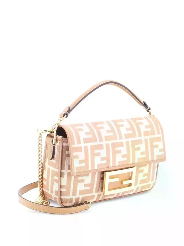 Fendi Zucca Canvas Mini Baguette Bag - Neutrals