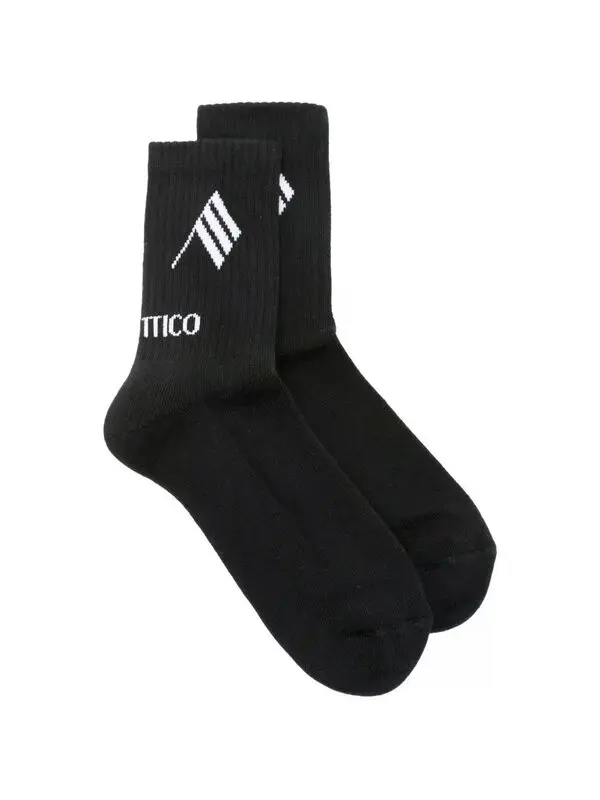 Attico Logo-intarsia Ribbed-knit Socks