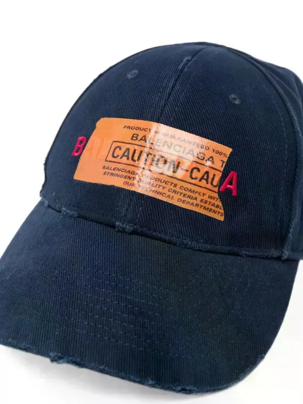Balenciaga Distressed Logo-patch Baseball Cap