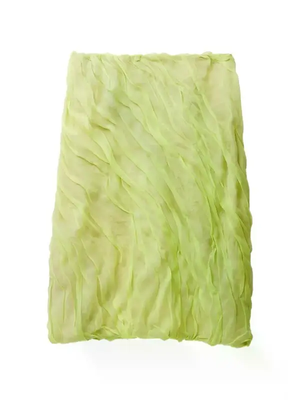 Versace Silk-chiffon Draped Pencil Skirt - Green