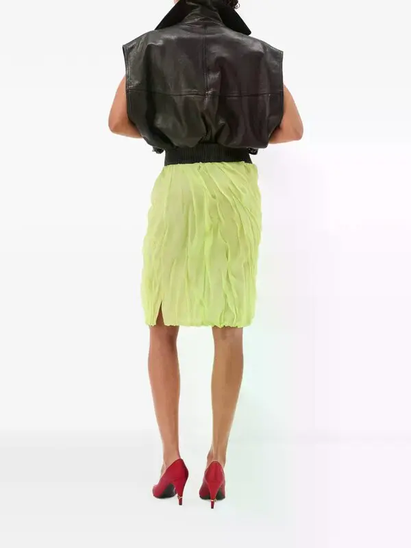 Versace Silk-chiffon Draped Pencil Skirt