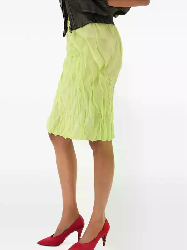 Versace Silk-chiffon Draped Pencil Skirt