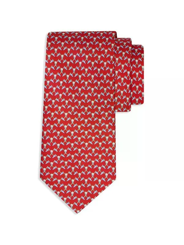 FERRAGAMO Club Print Silk Neck Tie
