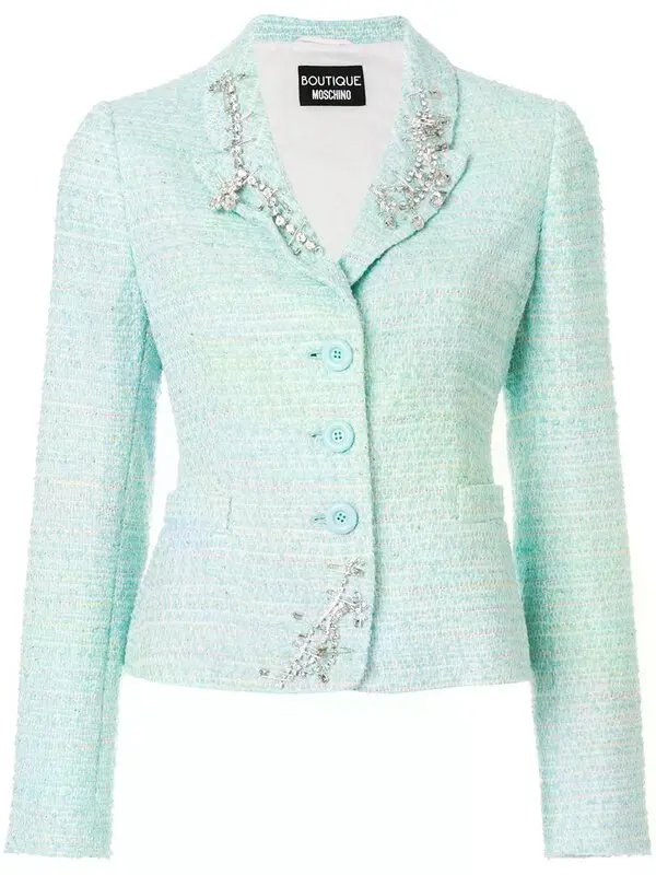 Moschino Embellished Tweed Blazer