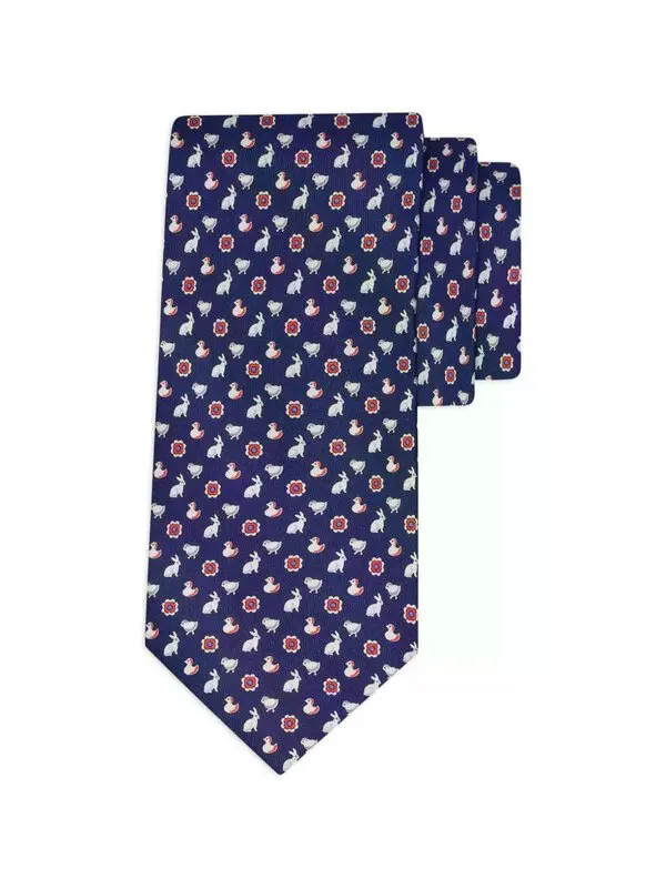 FERRAGAMO Silk Neck Tie - Blue