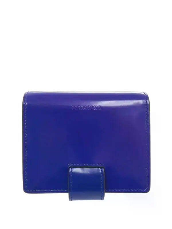 FERRAGAMO Leather Twin Gancio Lock Crossbody Bag - Blue