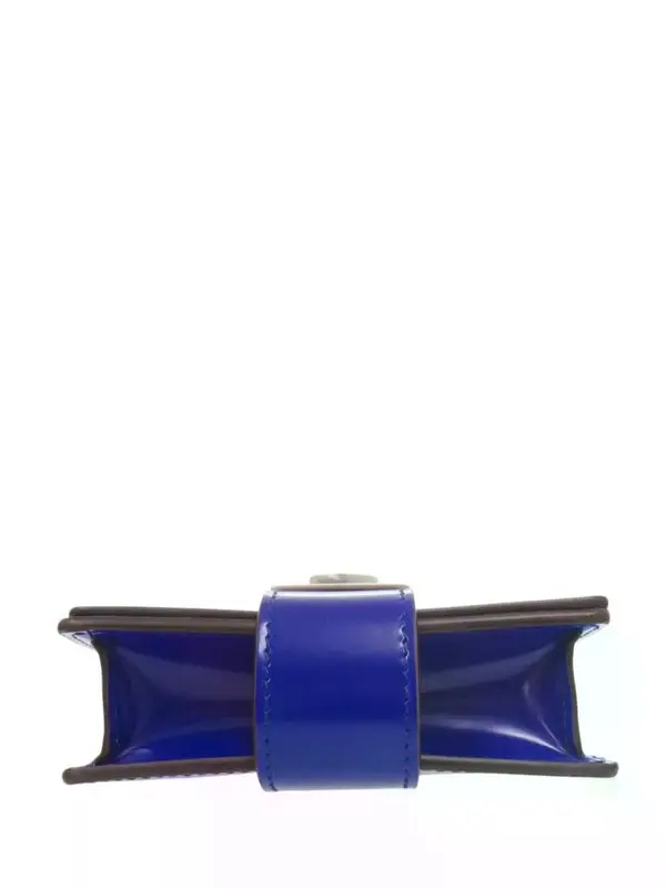 FERRAGAMO Leather Twin Gancio Lock Crossbody Bag - Blue