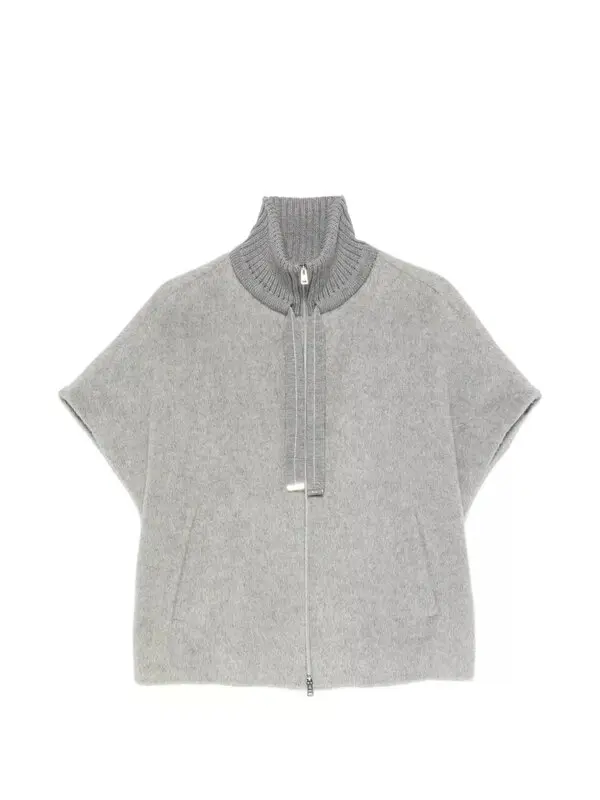Herno High-neck Cap-sleeve Jacket - Grey