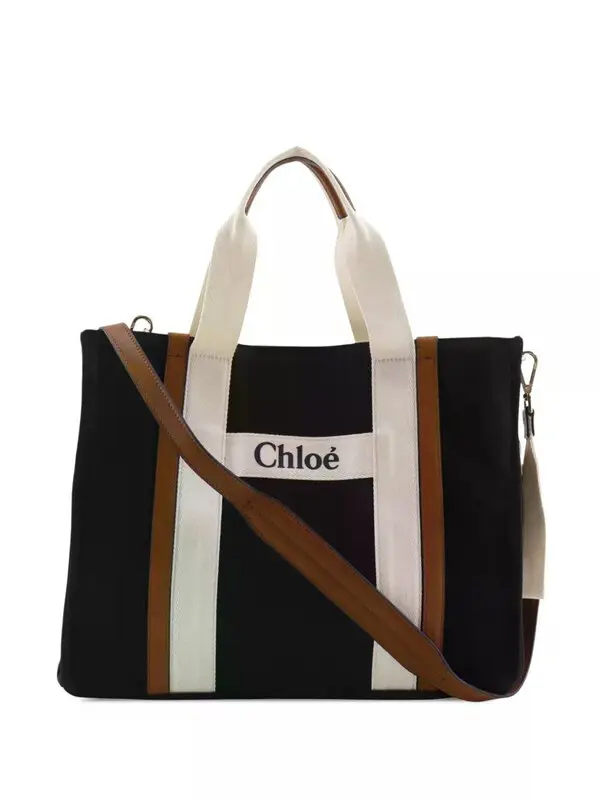 Chloé 2021-2026 Canvas Diaper Bag Satchel - Black