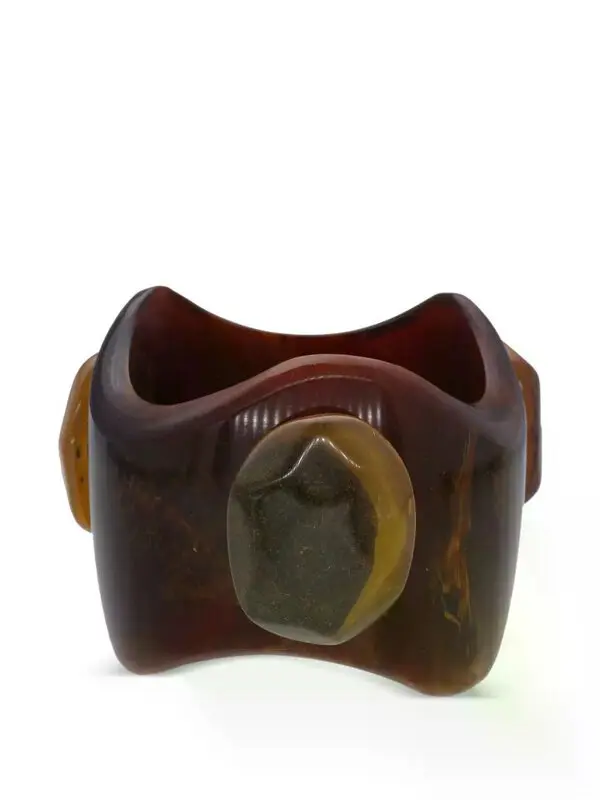 Vintage Embellished Cuff Bracelet - Brown
