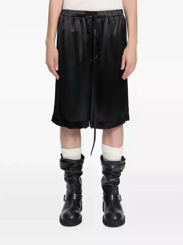 ANN DEMEULEMEESTER Raul Satin Drawstring Shorts - Black