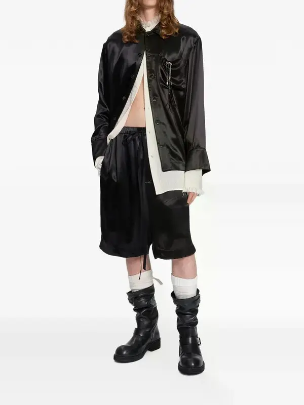 ANN DEMEULEMEESTER Raul Satin Drawstring Shorts