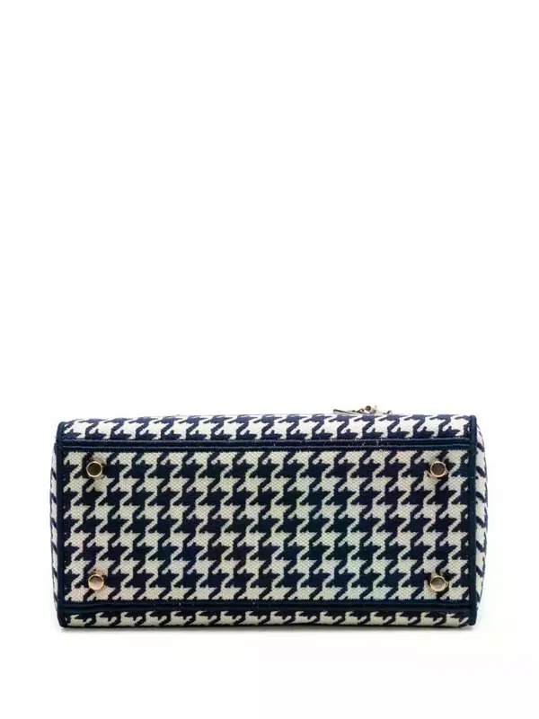 Dior 2021 Medium Embroidered Canvas Houndstooth Lady Satchel