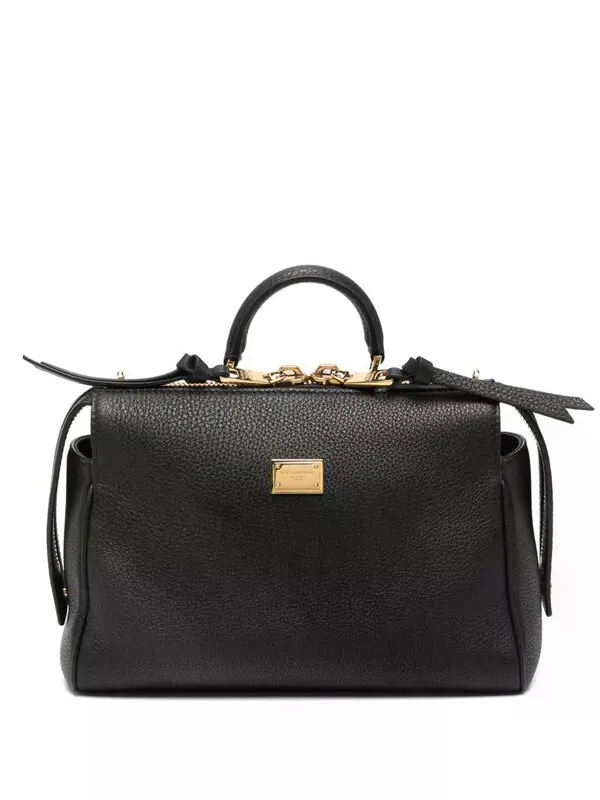 Dolce & Gabbana Logo Plaque Tote Bag - Black
