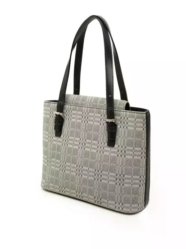 Burberry 2000-2017 Tonal Check Canvas Tote Bag