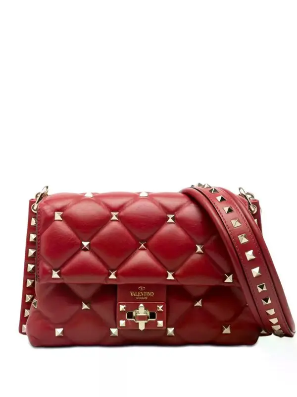 Valentino Garavani 2017-2020 Nappa Candystud Crossbody Bag - Red