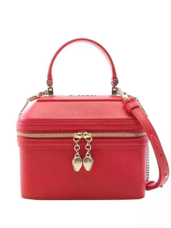 BVLGARI 2010-2026 Leather Serpenti Forever Vanity Bag Satchel - Red