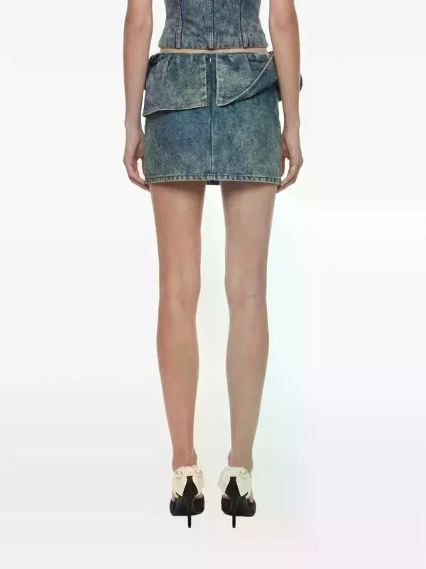 Magda Butrym Rose-detail Denim Mini Skirt