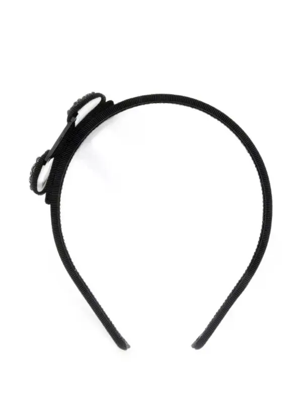 FERRAGAMO Vara Bow Crystal-embellished Headband - Black
