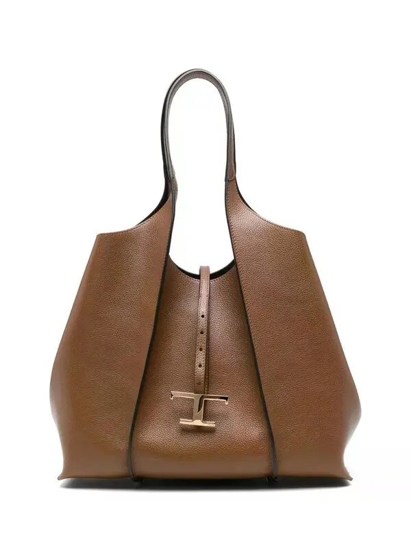 TOD'S Medium T Timeless Leather Tote Bag - Brown