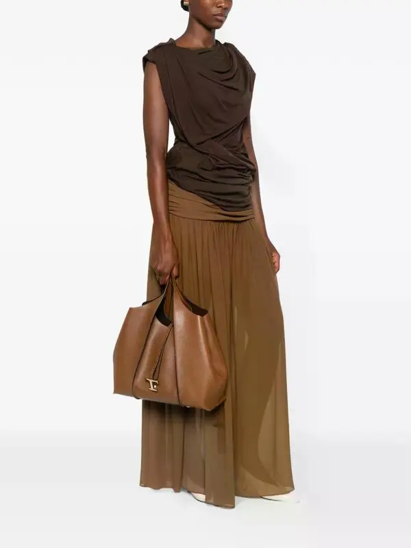 TOD'S Medium T Timeless Leather Tote Bag - Brown