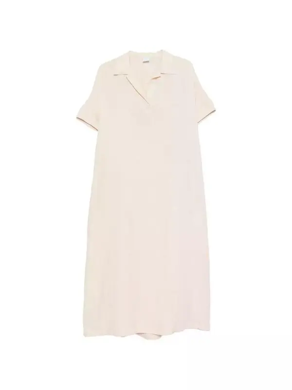 Eleventy Spread-collar Short-sleeve Dress - Neutrals