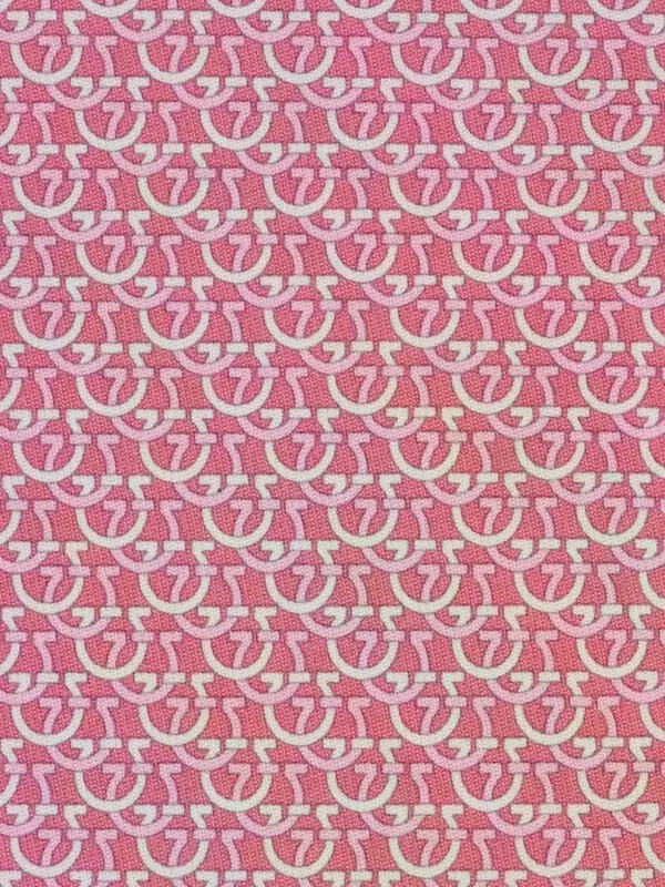 FERRAGAMO Gancini Links Print Silk Neck Tie - Pink