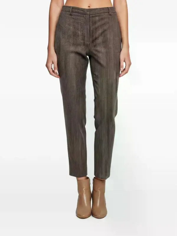 Balmain Striped-pattern Trousers - Brown