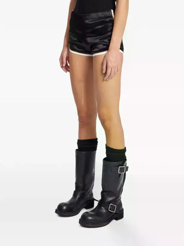 ANN DEMEULEMEESTER Satin Finish Piped Shorts