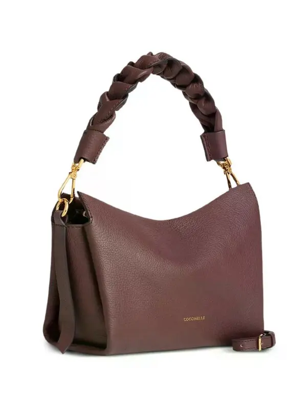 COCCINELLE Boheme Braided Leather Shoulder Bag - Brown