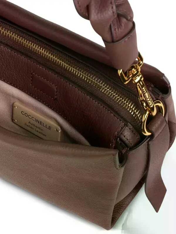 COCCINELLE Boheme Braided Leather Shoulder Bag - Brown