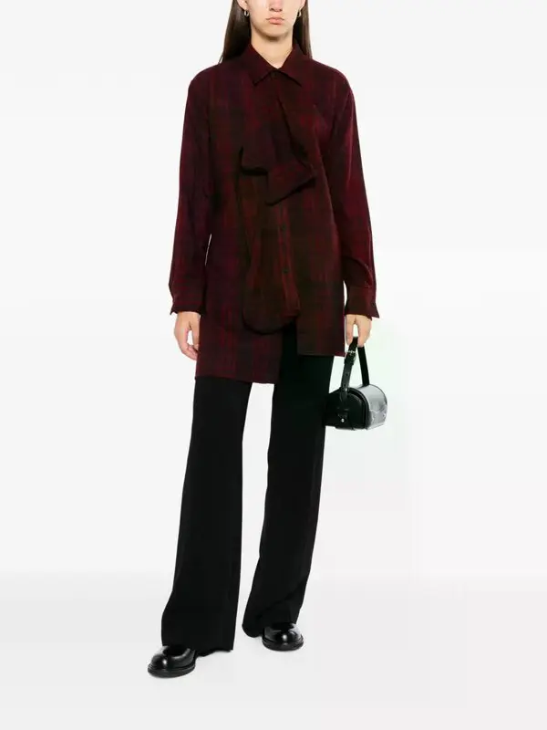 Yohji Yamamoto Broad L Box Detail Blouse - Red