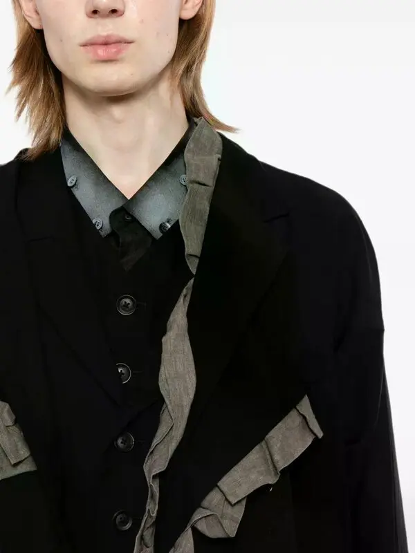 Yohji Yamamoto Ruffled Embroidered Blazer