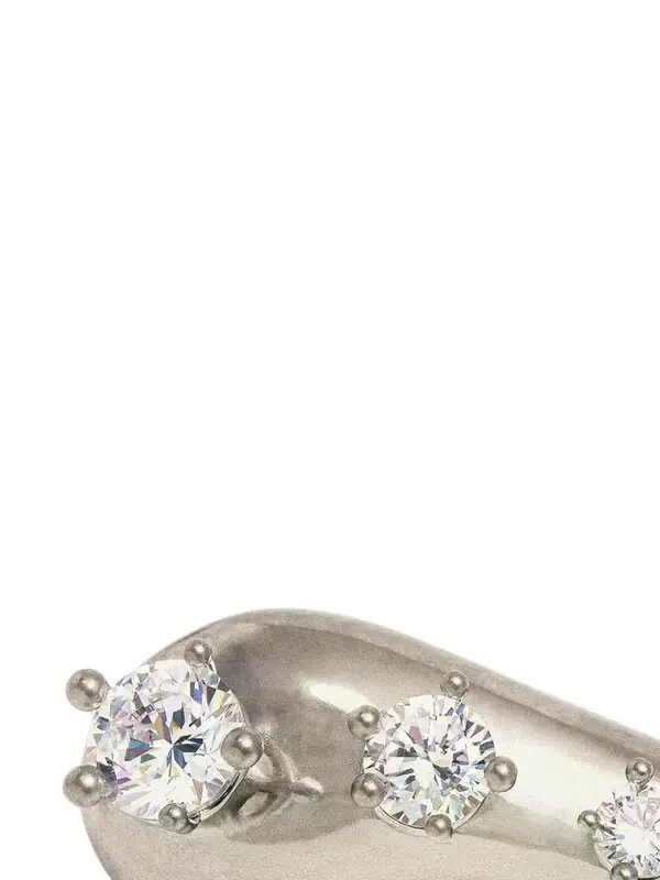 PANCONESI Tone Zircon Embellished Ear Cuff - Silver