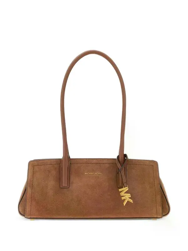 Michael Kors Suede East-west Bag With Logo Pendant