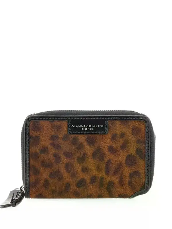 GIANNI CHIARINI Horsy Animal-print Leather Wallet - Brown