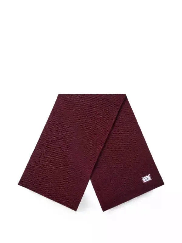 C.P. COMPANY Ribbed-knit Logo-patch Scarf