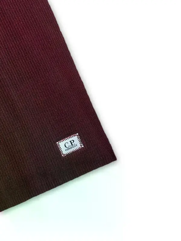 C.P. COMPANY Ribbed-knit Logo-patch Scarf