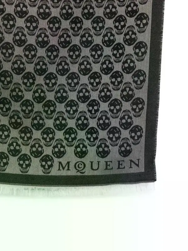 Alexander McQueen Skull-pattern Fringed Scarf