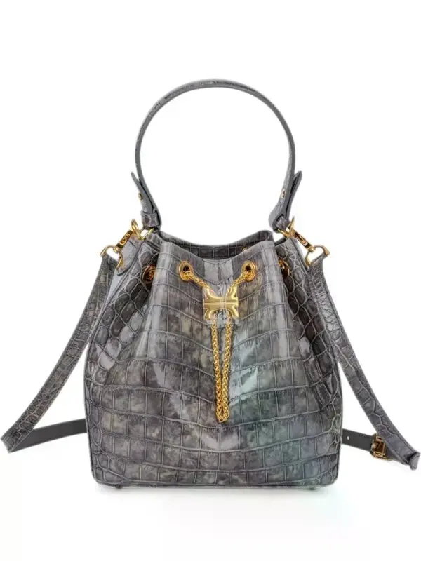 KWANPEN Crocodile-effect Drawstring Tote Bag
