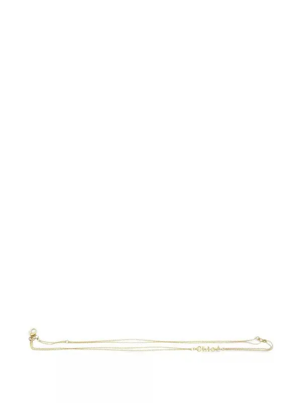 Chloé Lariat Logo Plaque Belt Necklace - Gold