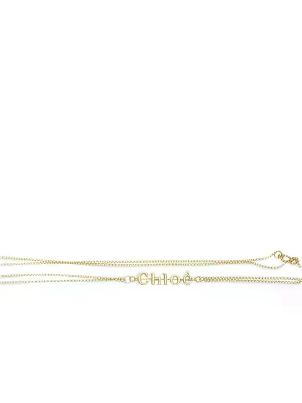 Chloé Lariat Logo Plaque Belt Necklace