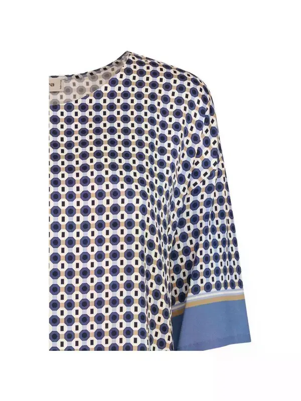 KANGRA Micro-print Crew-neck Blouse