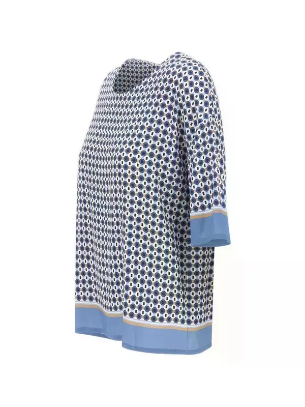 KANGRA Crew-neck Micro-print Blouse