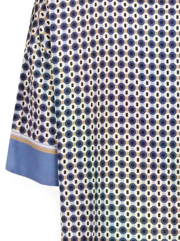 KANGRA Crew-neck Micro-print Blouse