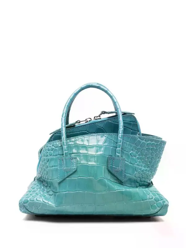 Attico Mini La Passeggiata Croc-effect Tote Bag - Blue