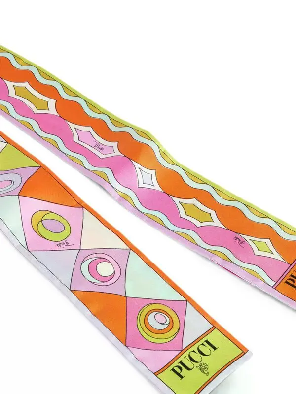 Emilio Pucci Occhi Mixed-print Silk Twill Scarf