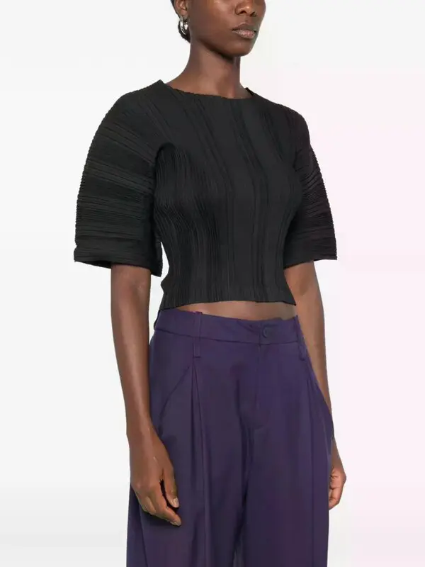 Issey Miyake Pleated Short-sleeve Top