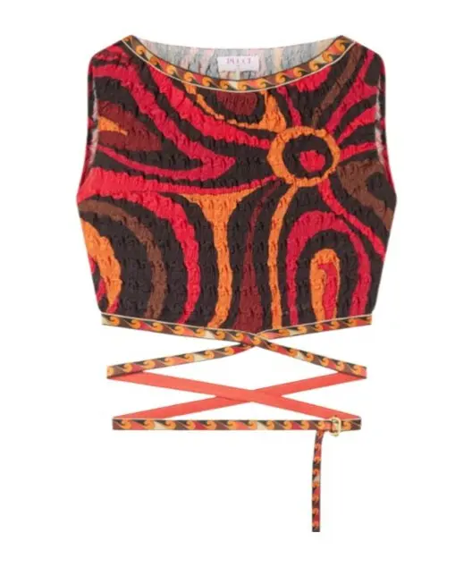 Emilio Pucci Marmo-print Wrap-around Top - Red