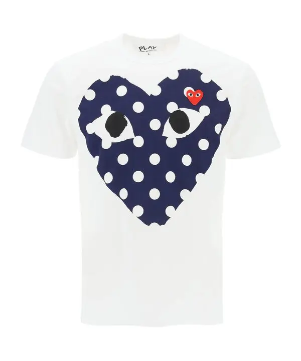 Play Comme Des Garcon Item O-neck Short-sleeved T-shirt - White